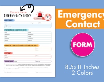Emergency Authorization Form Daycare - Etsy