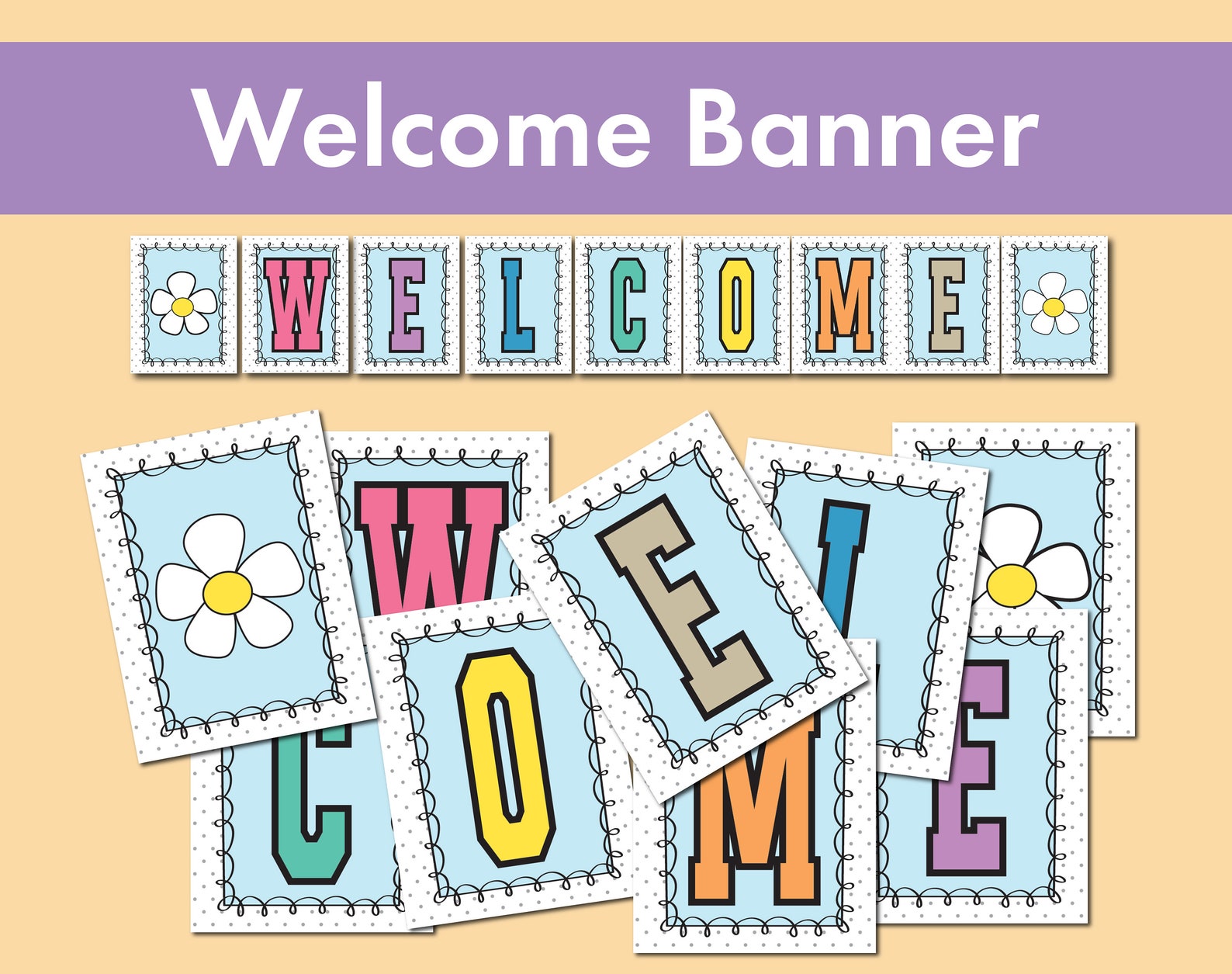 Welcome Banner for Classroom Decor: Bright and Beautiful Printable ...