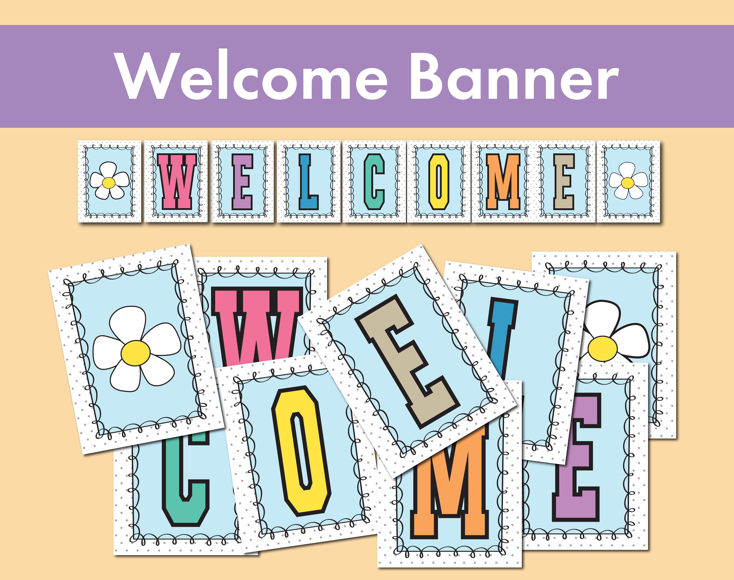 Welcome Banner for Classroom Decor: Bright and Beautiful Printable ...