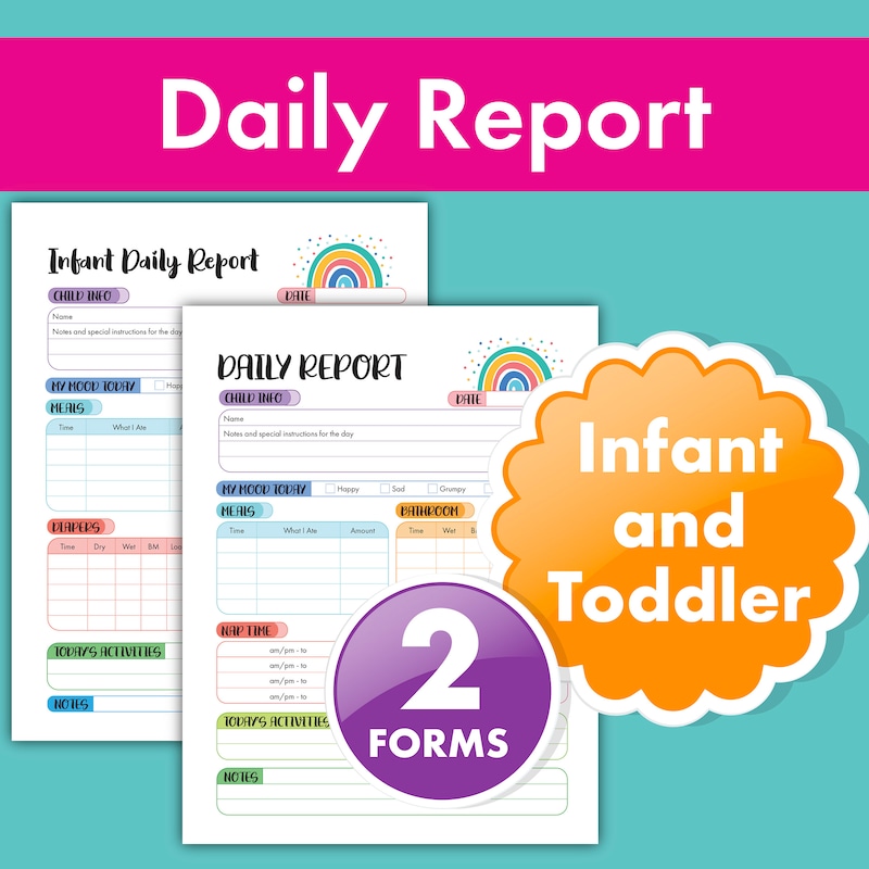Toddler Daily Report - Etsy