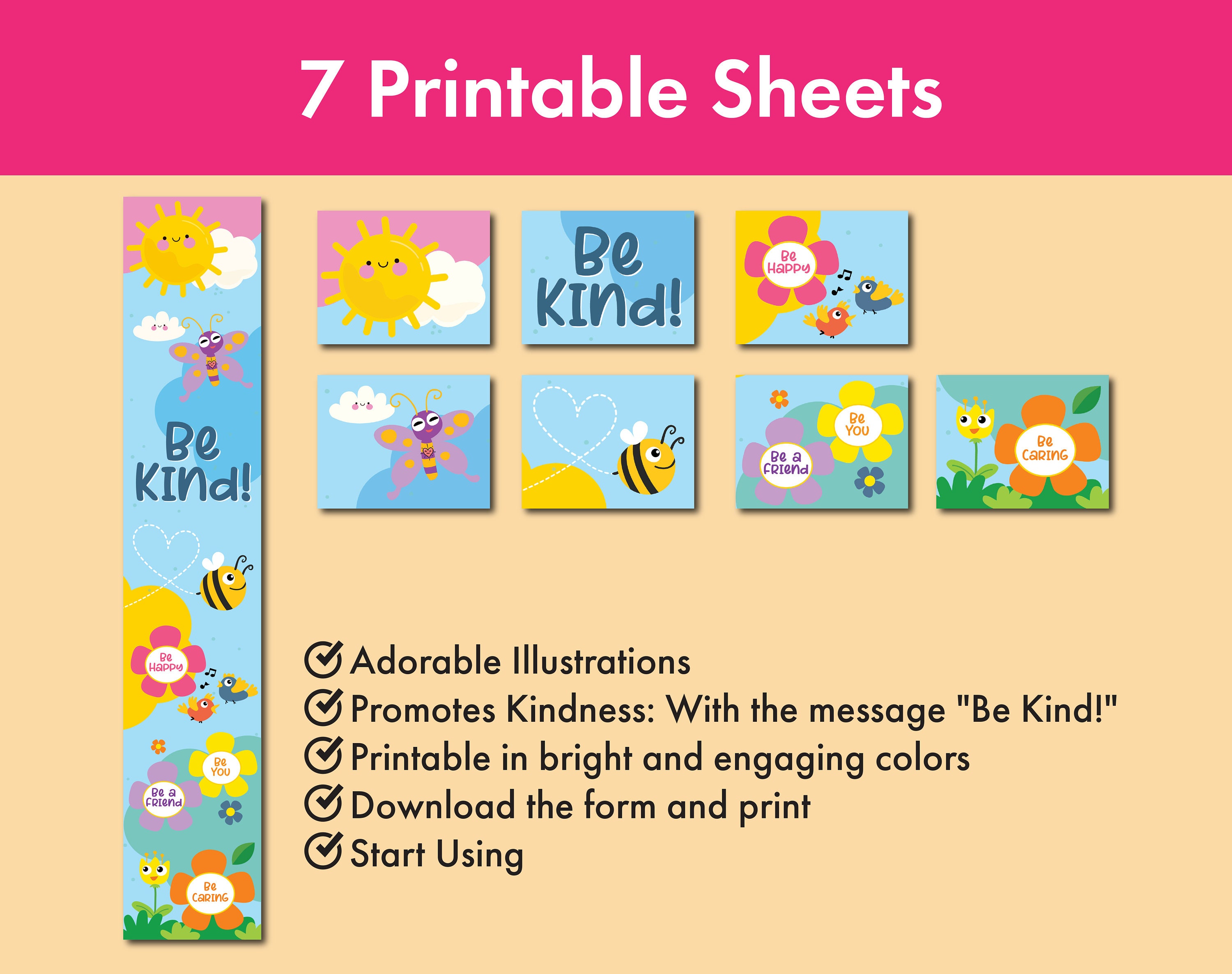 Be Kind' Classroom Door Banner Classroom Decor Promote Kindness Daycare ...