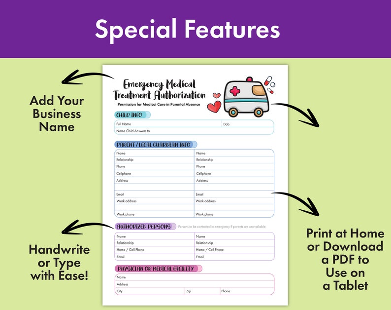 Emergency Medical Authorization Form: Essential Parental Permission for ...