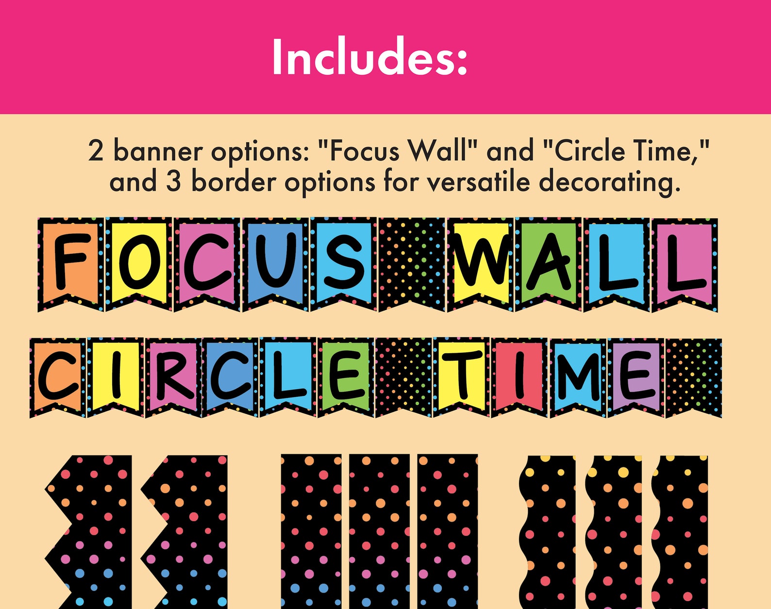 Colorful Focus Wall | Circle Time Board | Bulletin Board Kit ...