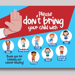 Keep Kids Healthy With Our Daycare Sick Policy Poster A - Etsy