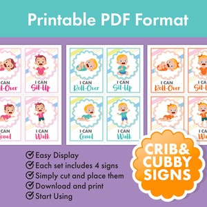 I Can Roll Over Developmental Sign - Nursery Milestone Display ...