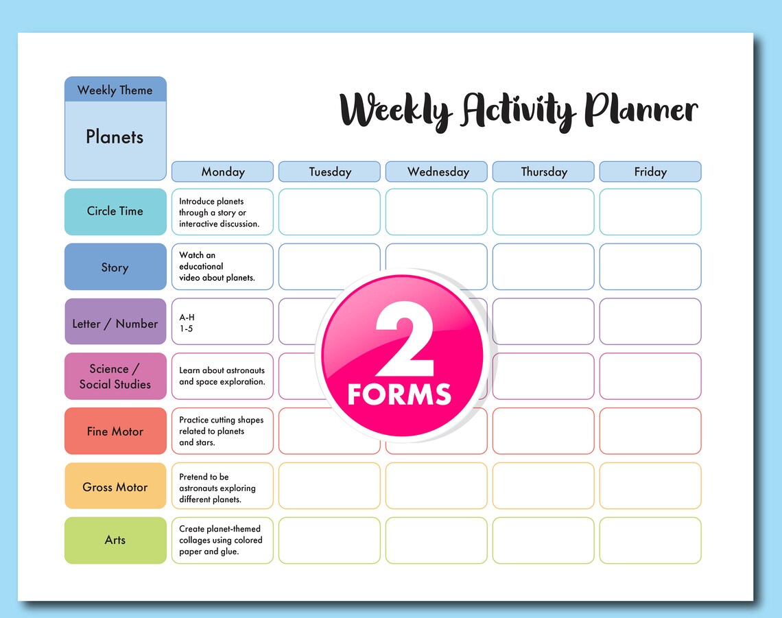 Thematic Activity Planner - Childcare Weekly and Monthly Theme Planner ...