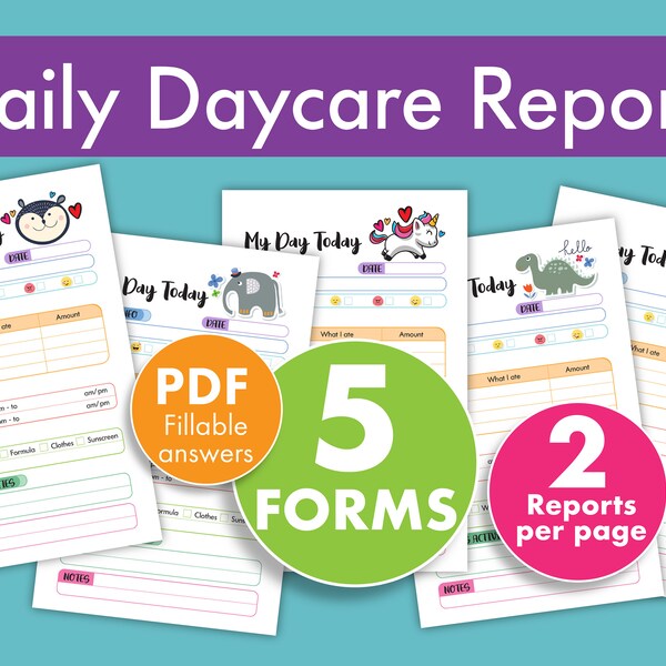 Toddler Daily Report - Etsy