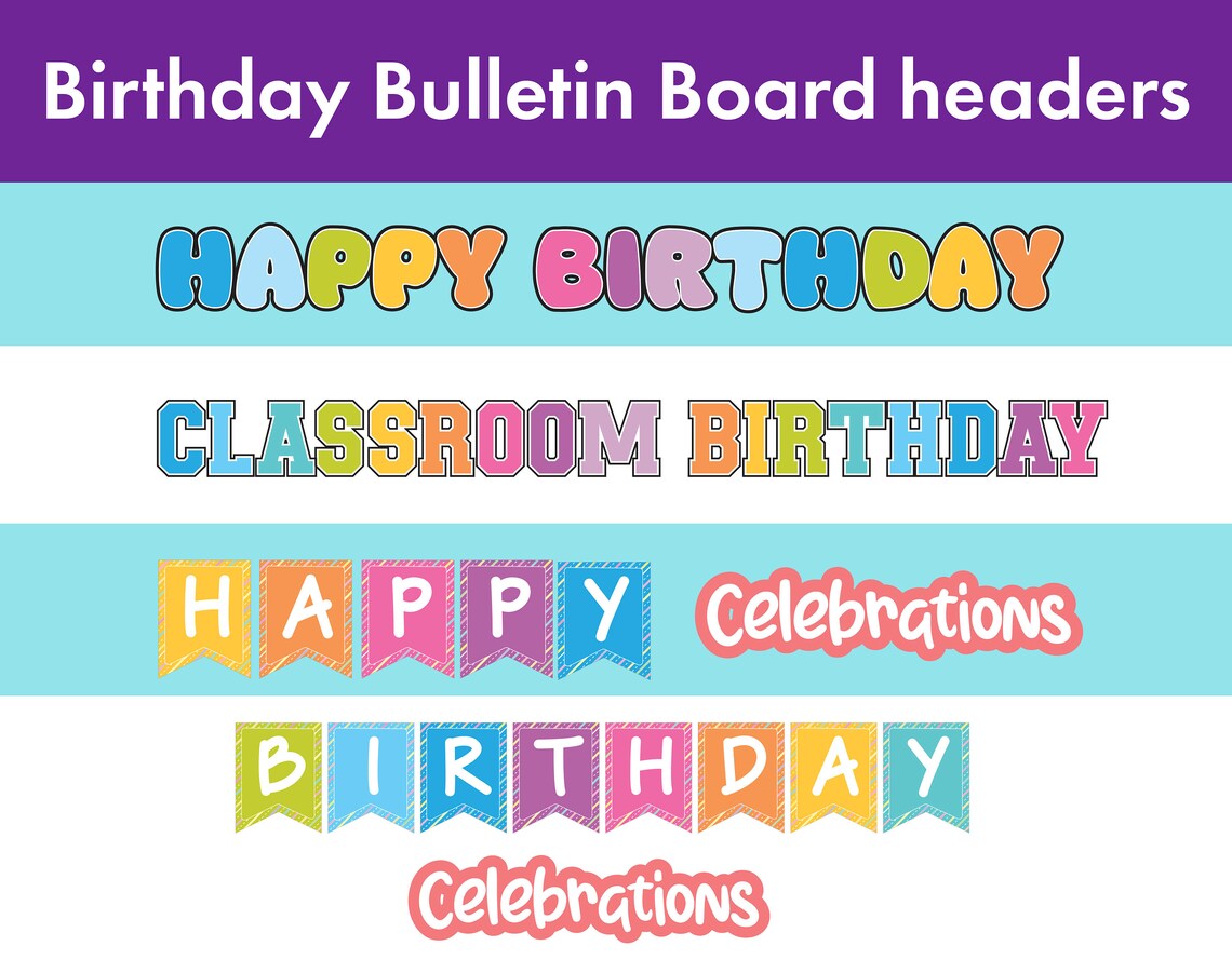 Birthday Bulletin Board Kit | Classroom Birthday Decor | Preschool ...