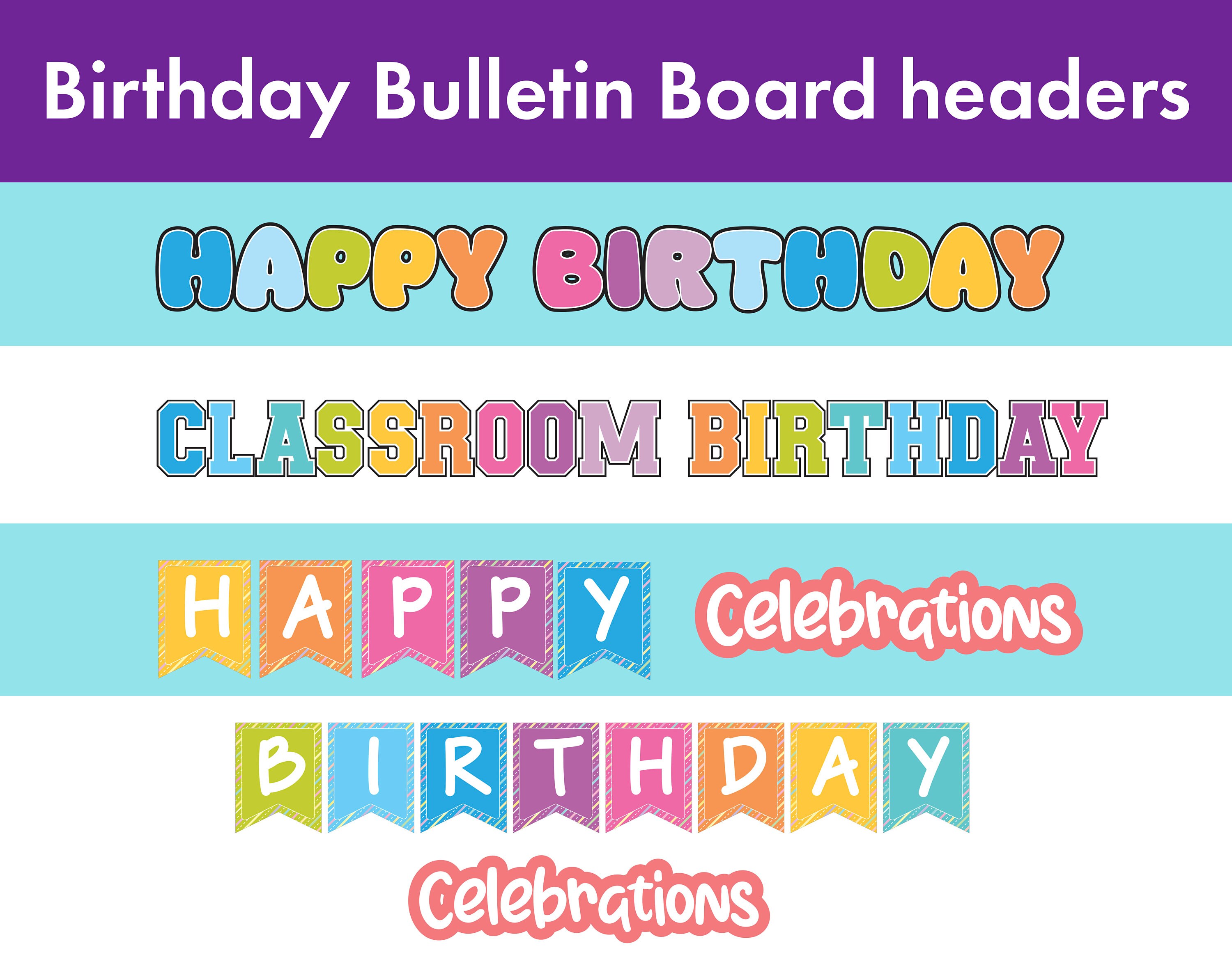 Birthday Bulletin Board Kit | Classroom Birthday Decor | Preschool ...