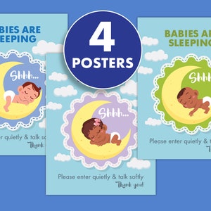 Cute Posters Babies Are Sleeping, Be Quiet Naptime Poster, Preschool ...