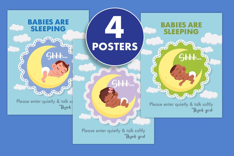 Cute Posters Babies Are Sleeping, Be Quiet Naptime Poster, Preschool ...