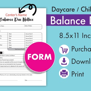 Balance Due Notice Late Payment Tuition Statement Perfect - Etsy