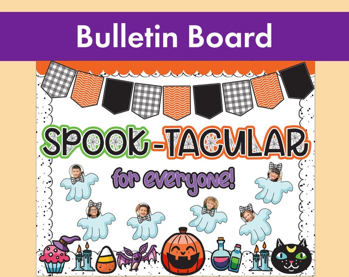 Halloween Bulletin Board Kit, Printable Ghost Bulletin Board Classroom ...