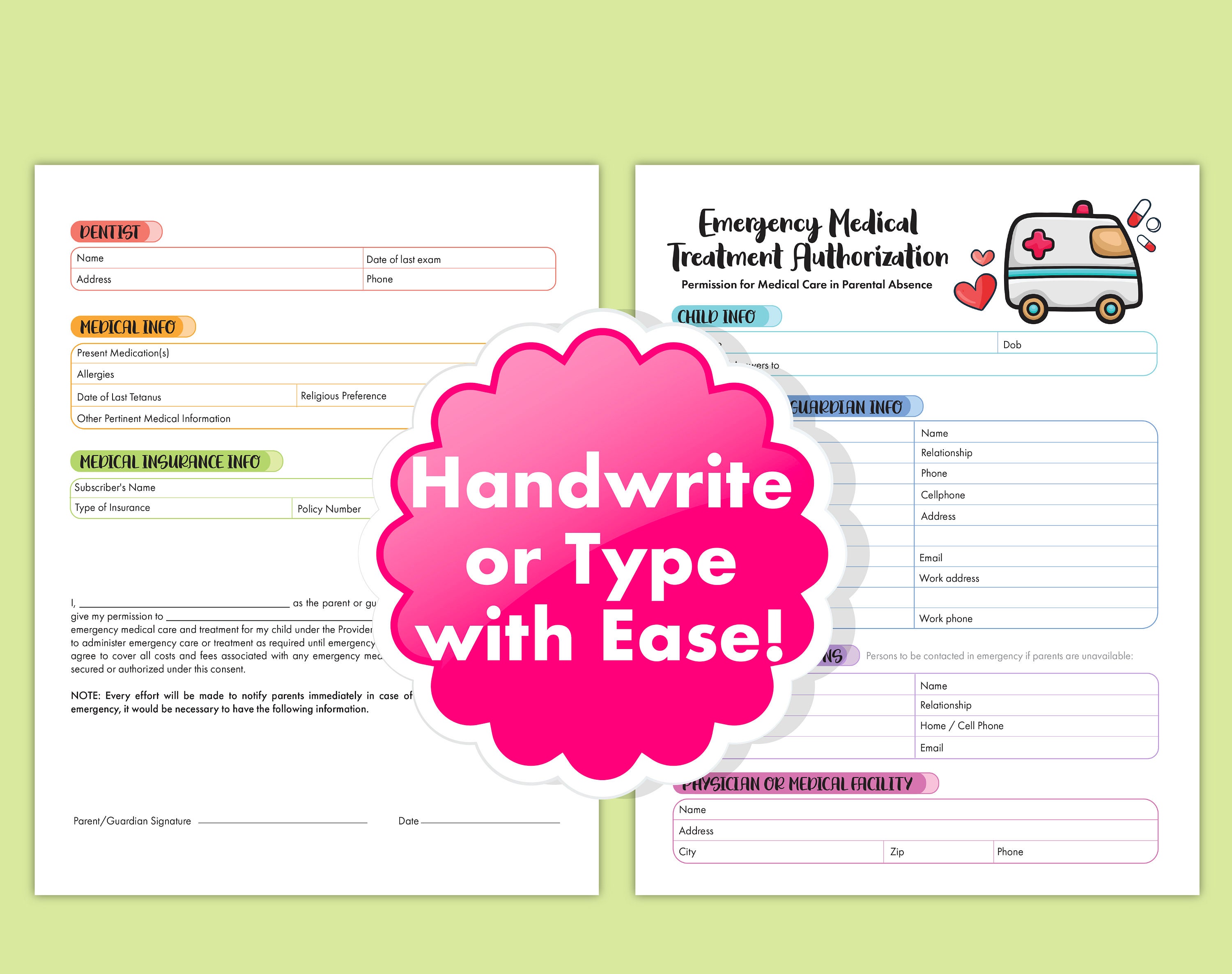 Emergency Medical Authorization Form: Essential Parental Permission for ...