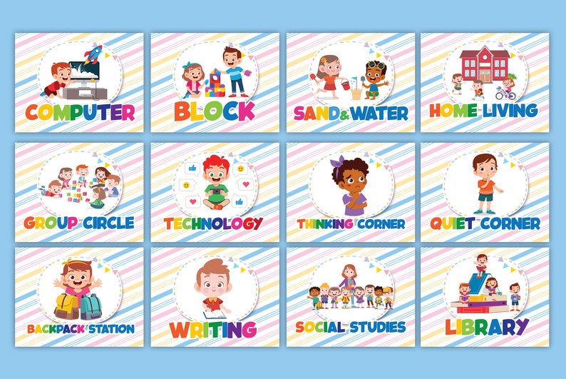 Complete Center Signs Set 35 PDF Printable Posters for Daycare ...