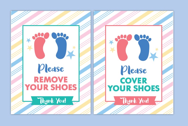 Colorful Remove Shoes Sign, Decoration, Daycare, Childcare, in Home ...