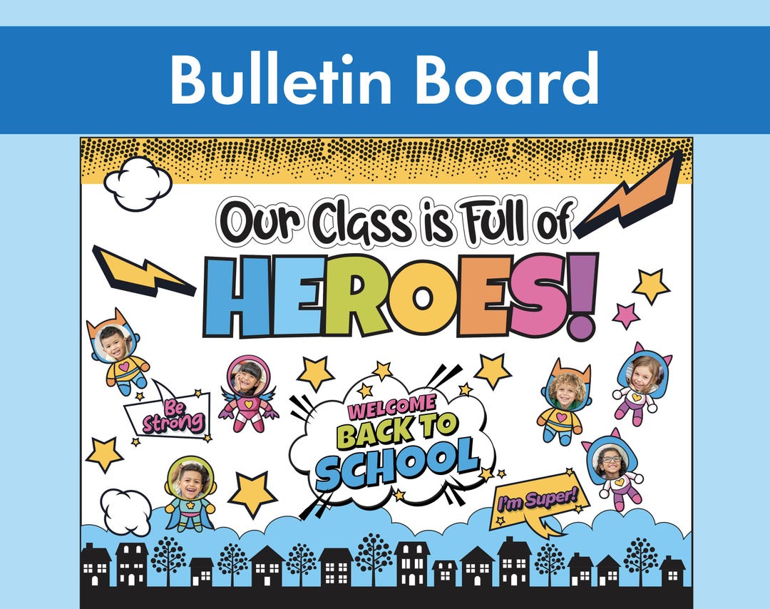 Superhero Bulletin Board Kit | Hero Photo Display | Classroom Decor for ...