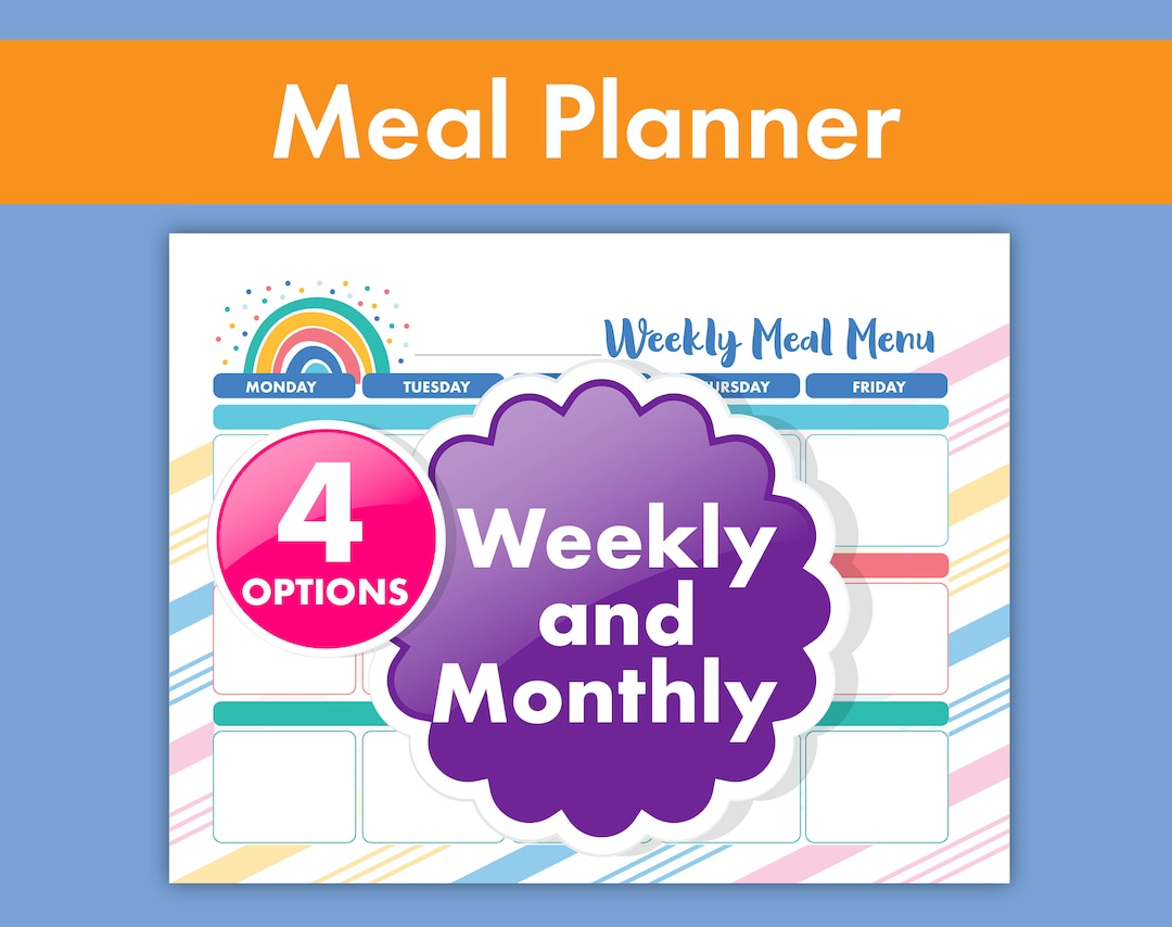 Daycare Meal Menu Templates - Weekly and Monthly Plans for Childcare ...