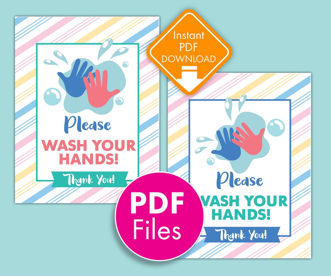 WASH YOUR HANDS - Daycare Printable Please Wash Your Hands Sign ...