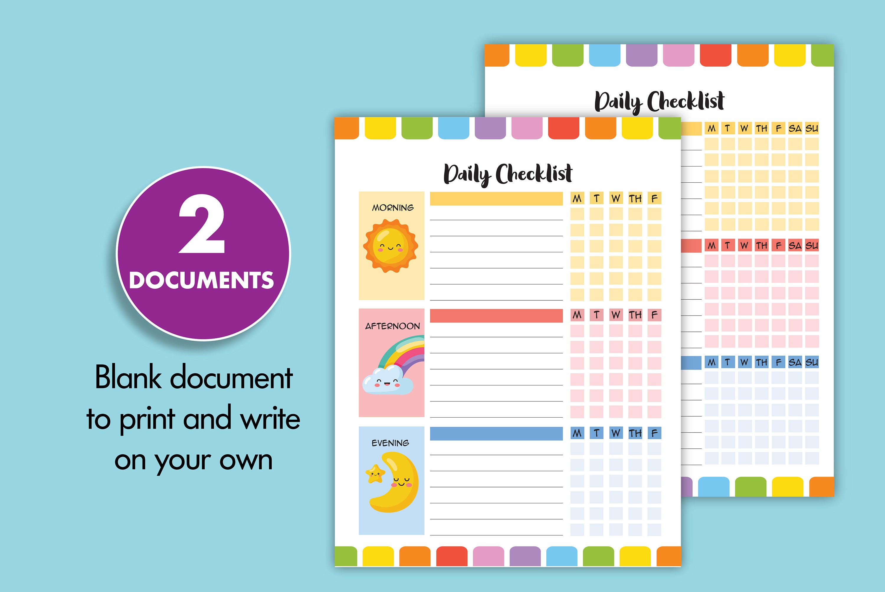 Daily Routine Responsibility Chart, Homeschool Planner to Do List, Kids ...