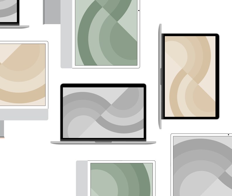 Computer/desktop/laptop Wallpaper | Two Half Circles | Neutral Colors ...