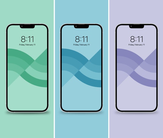 Iphone Wallpaper Two Half Circles Cool Colors Phone | Etsy