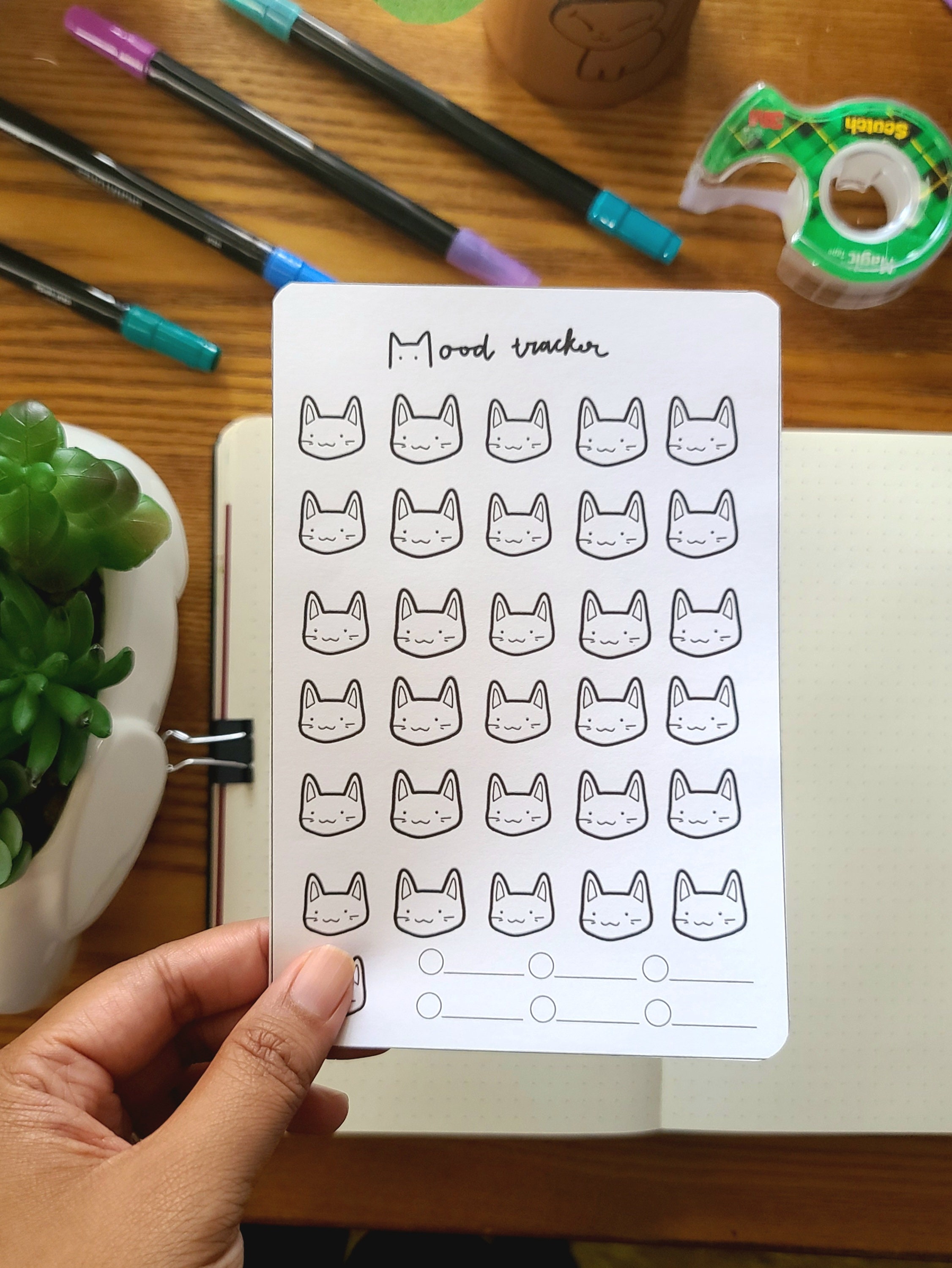 Printable Cat Mood Tracker - Etsy