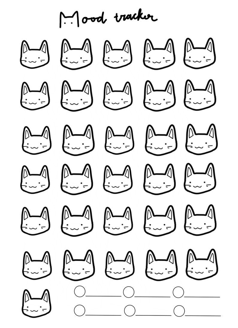 Printable Cat Mood Tracker - Etsy