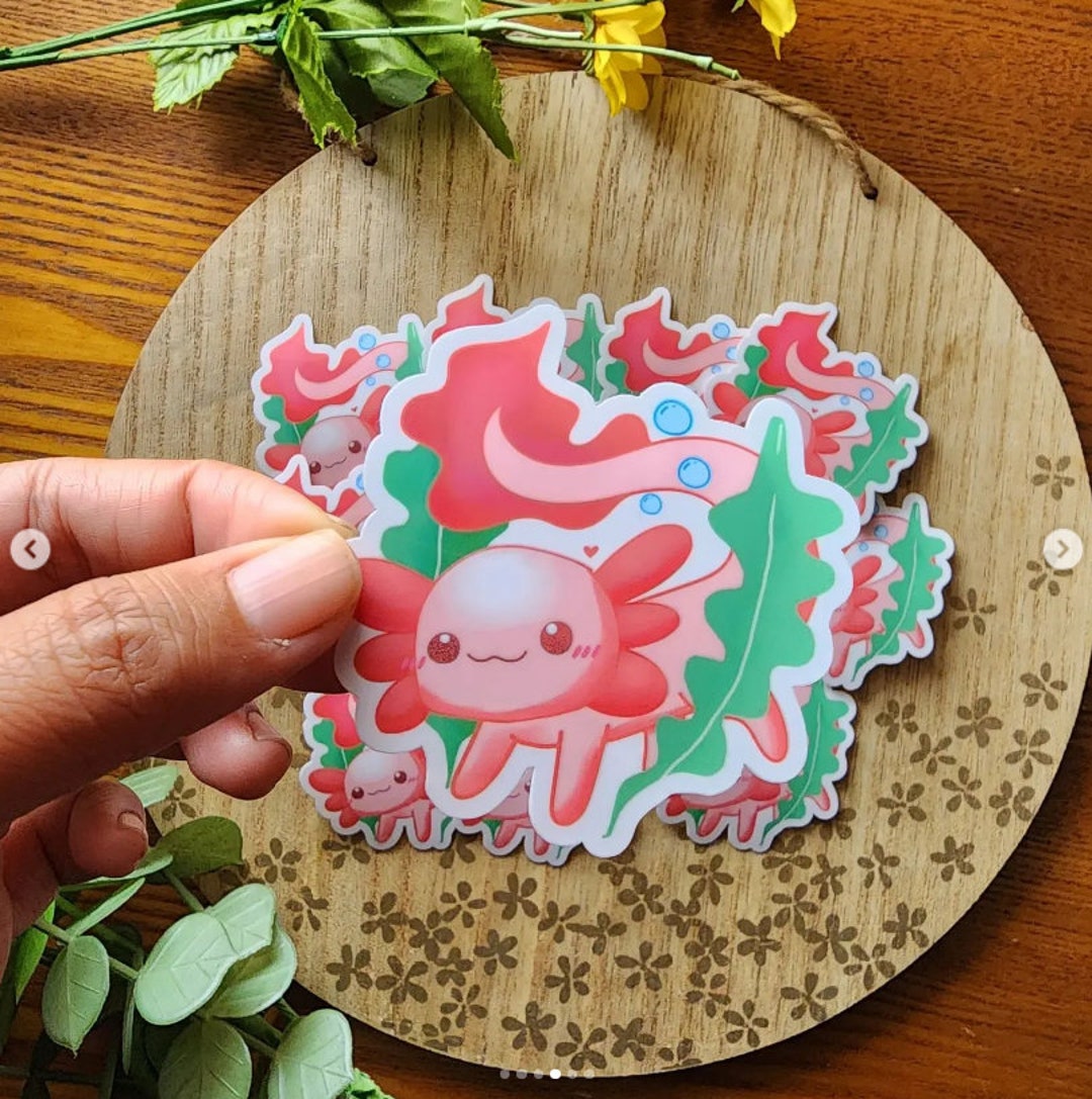 Axolotl Waterproof Sticker - Etsy