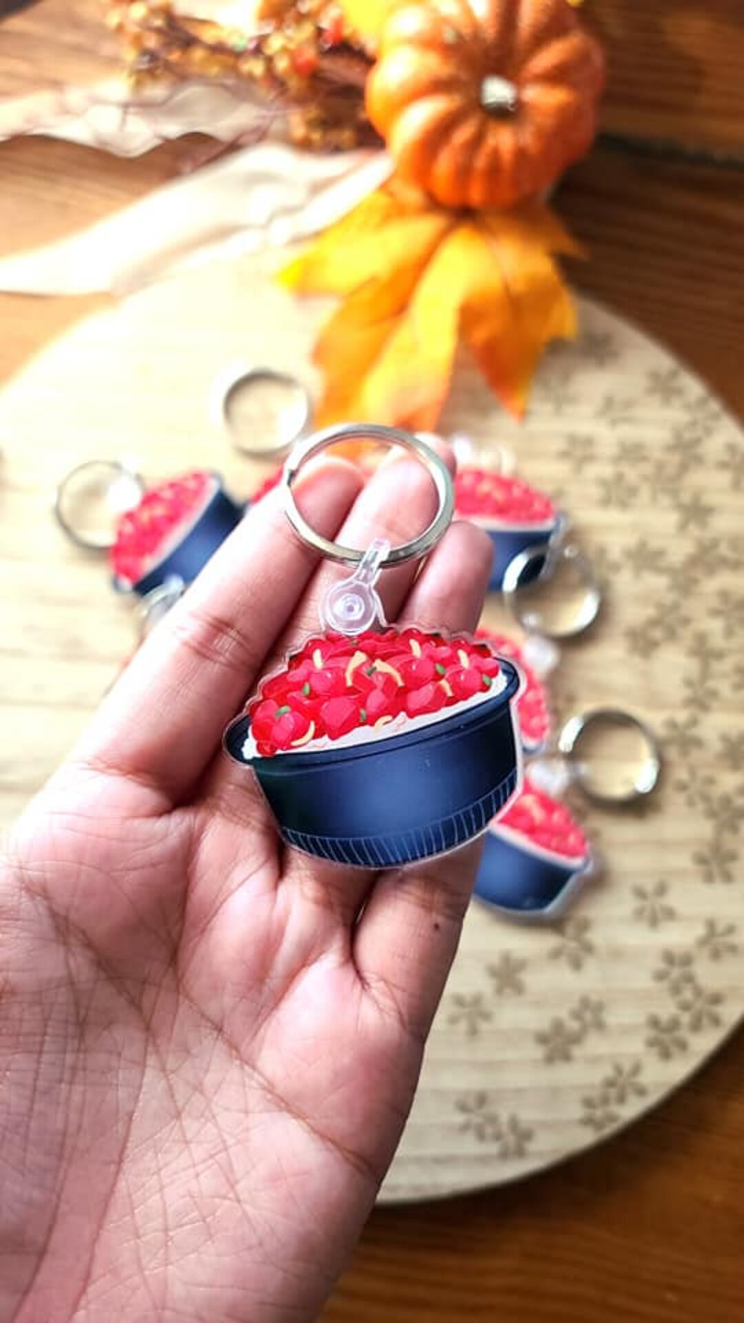 Poke Bowl Acrylic Keychain - Etsy