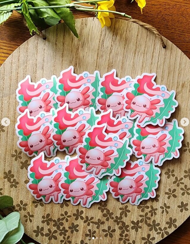 Axolotl Waterproof Sticker - Etsy