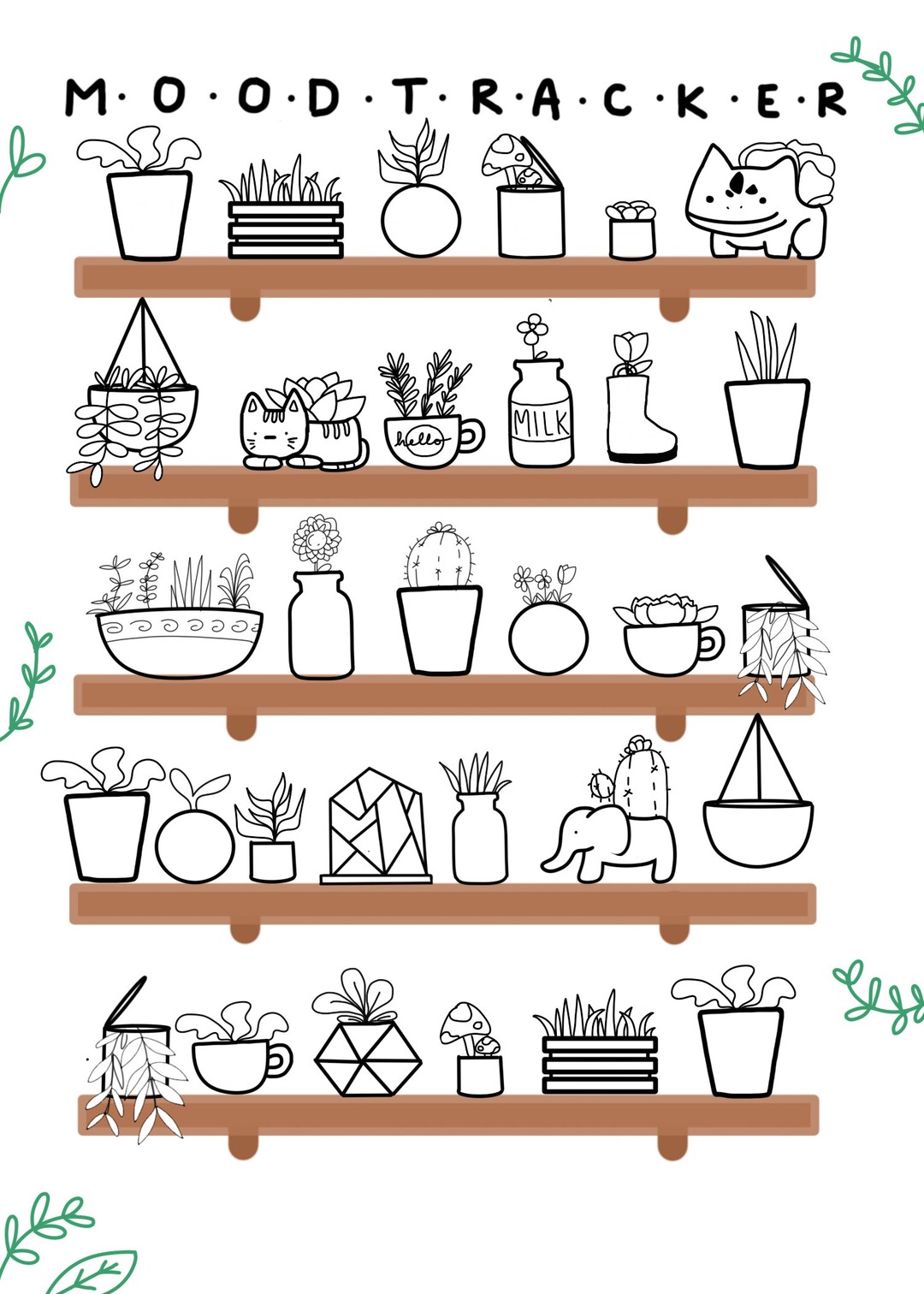 Printable Plant Mood Tracker - Etsy