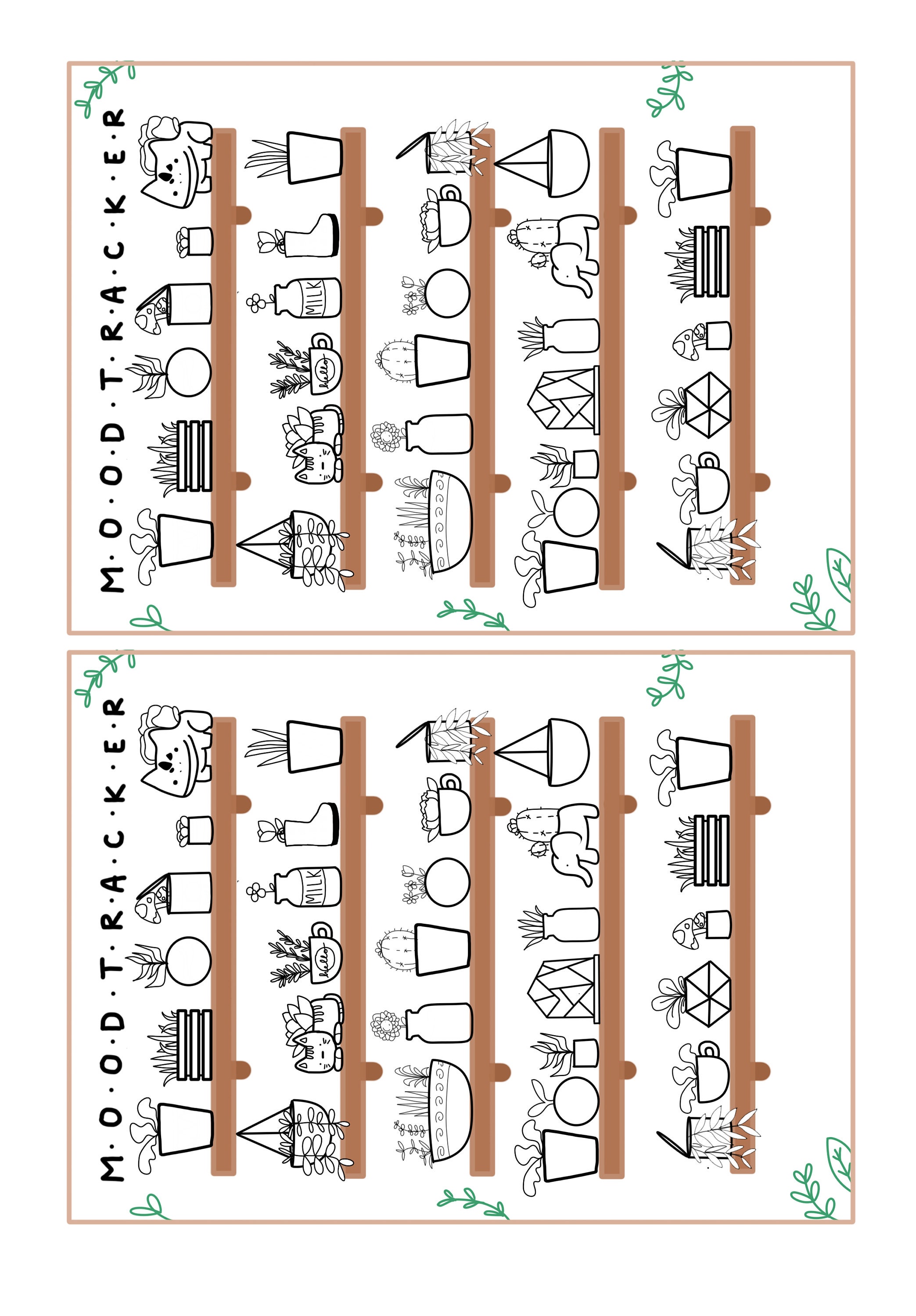 Printable Plant Mood Tracker - Etsy