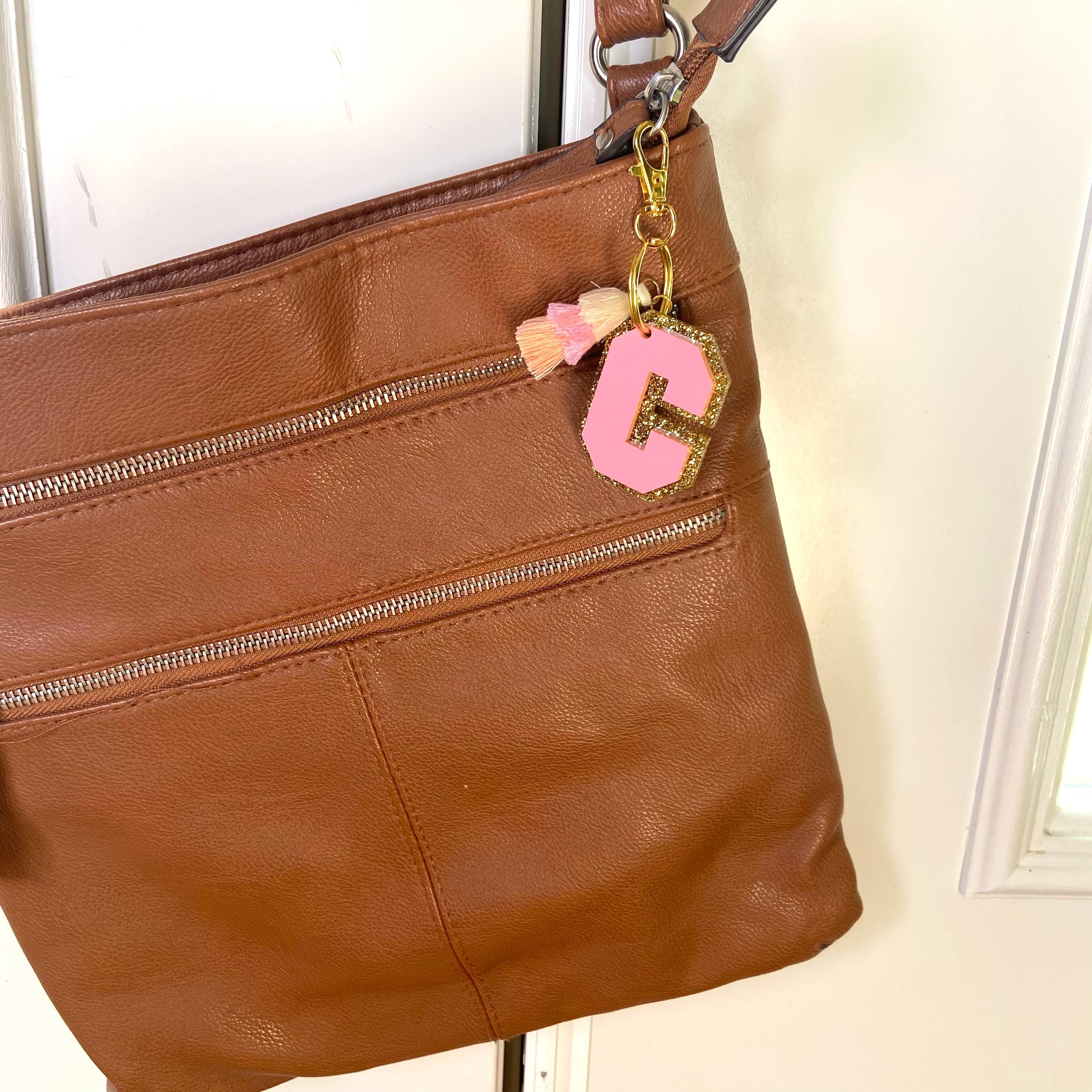 Varsity Letter Pastel Glitter CUSTOM Gift Keychain/bag Clip - Etsy