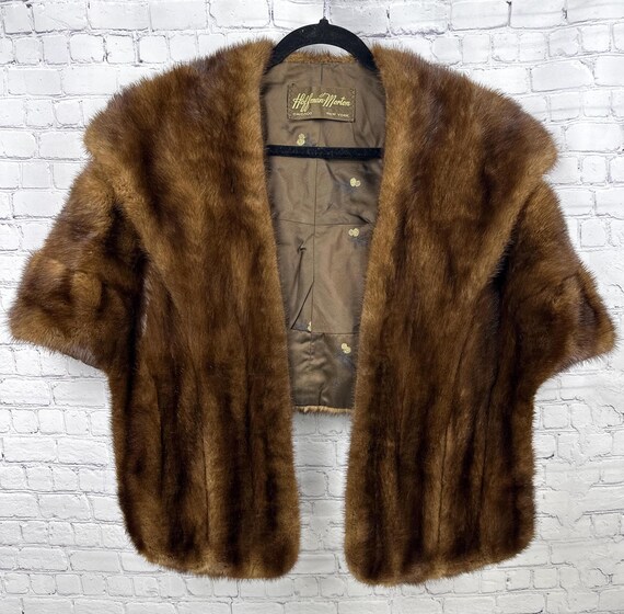 Vintage Mink Fur Stole Cape Coat, Custom Made by Hoff… - Gem