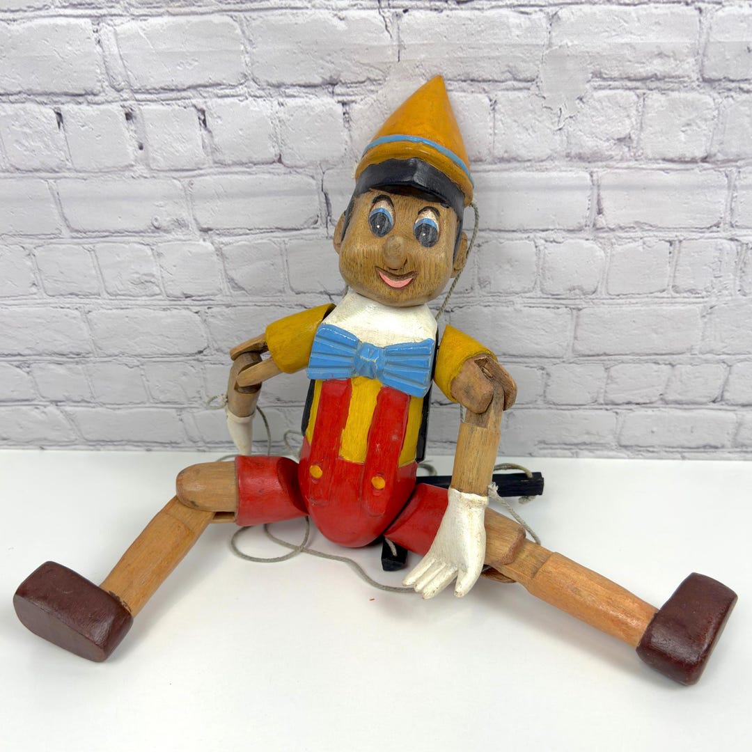 Vintage Disney Pinocchio Marionette Puppet 1950s Hand Carved and ...