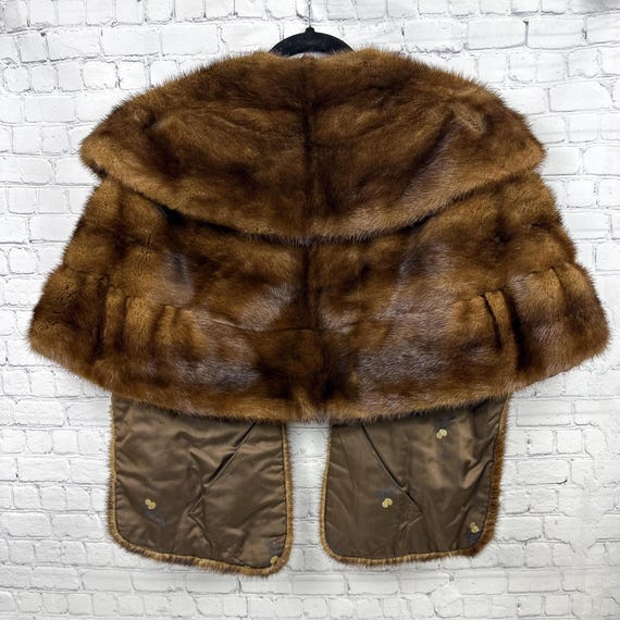Vintage Mink Fur Stole Cape Coat, Custom Made by Hoff… - Gem