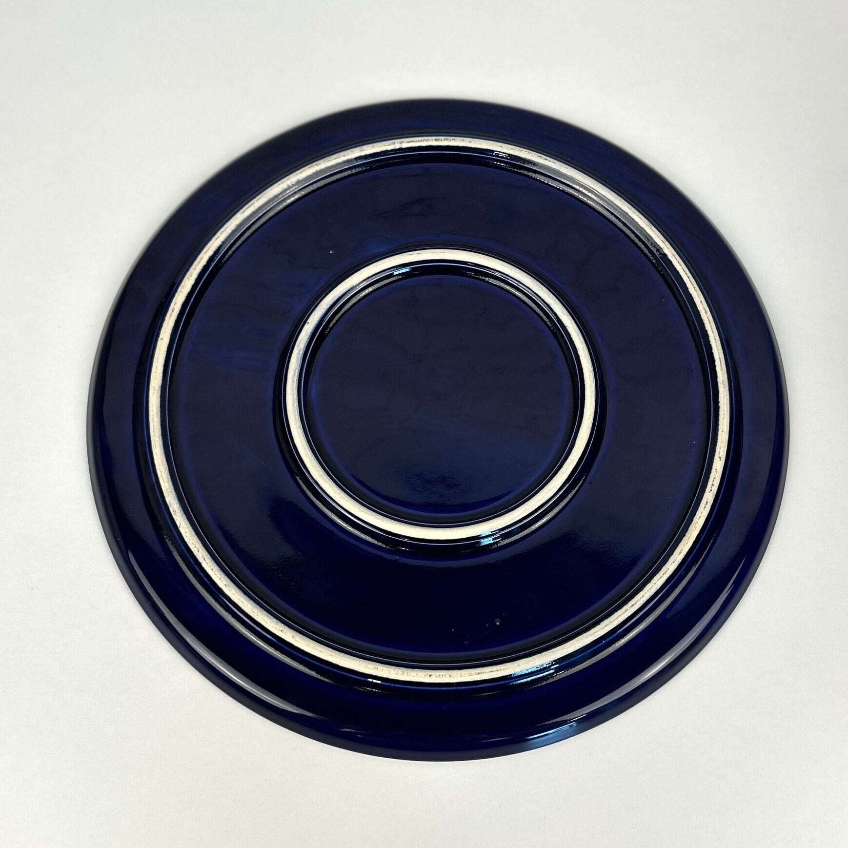 Vintage Blue Pottery Serving Tray Cake Plate, Cobalt Blue Color With ...