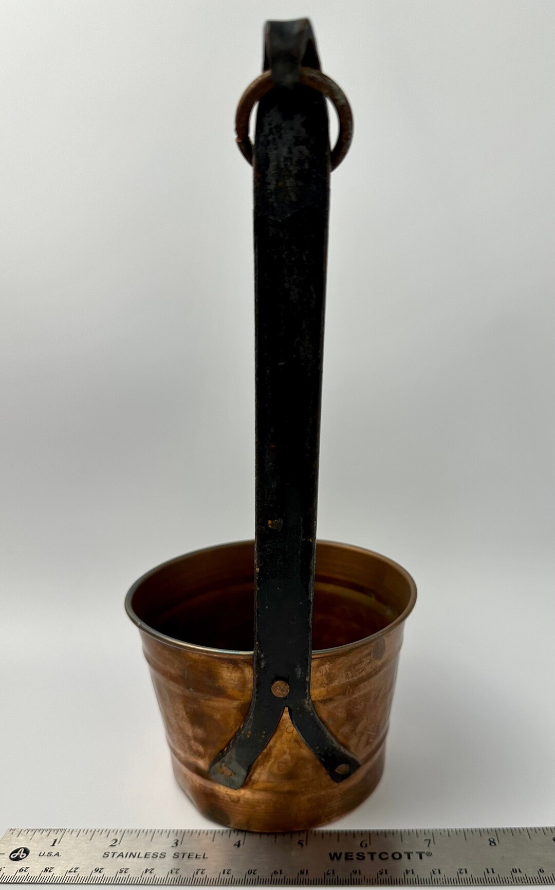 Giant Copper and Iron Cider Dipper Ladle, Rustic Kitchen Decorative ...