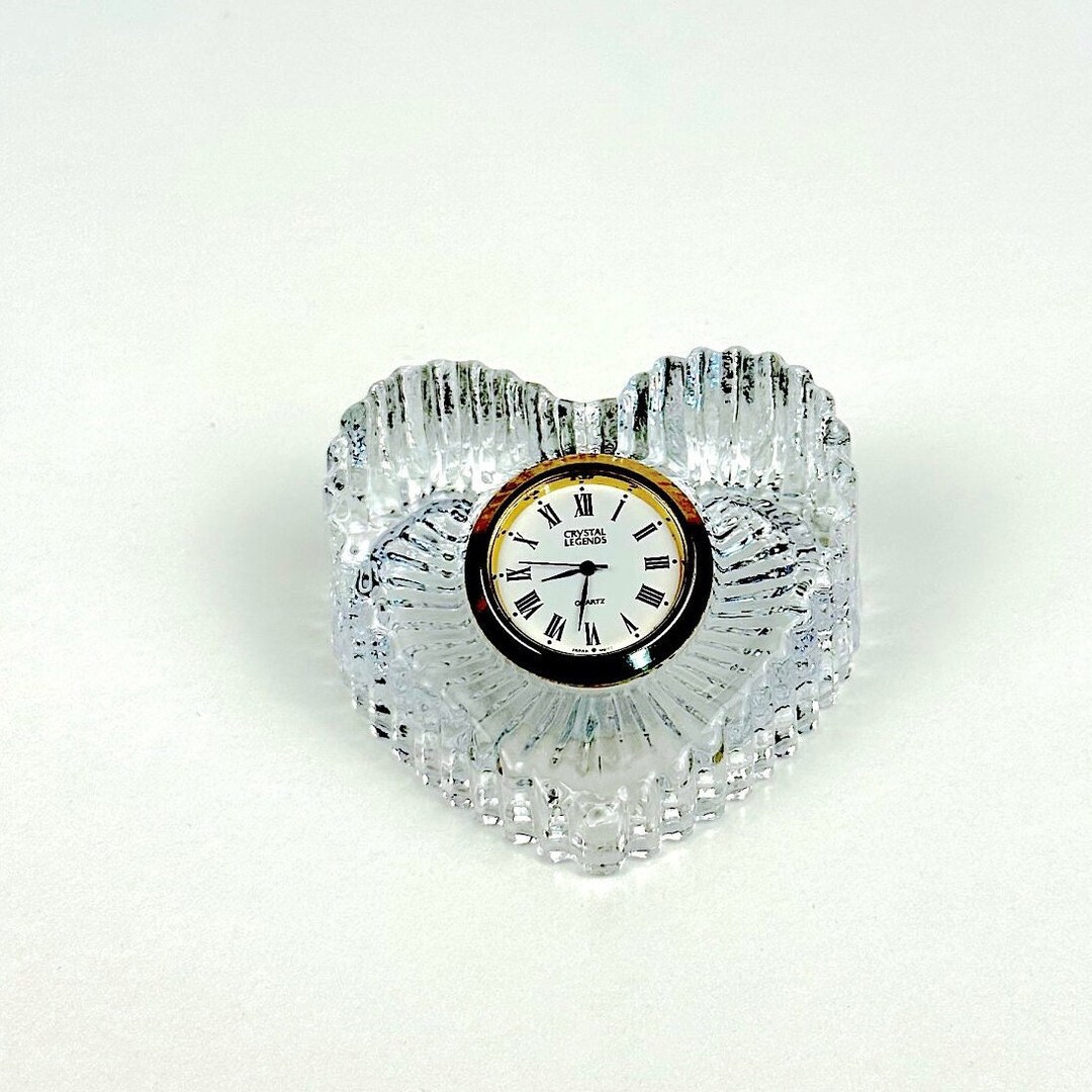 Godinger Crystal Heart Desk Clock, Crystal Legends 24% Lead Crystal and ...