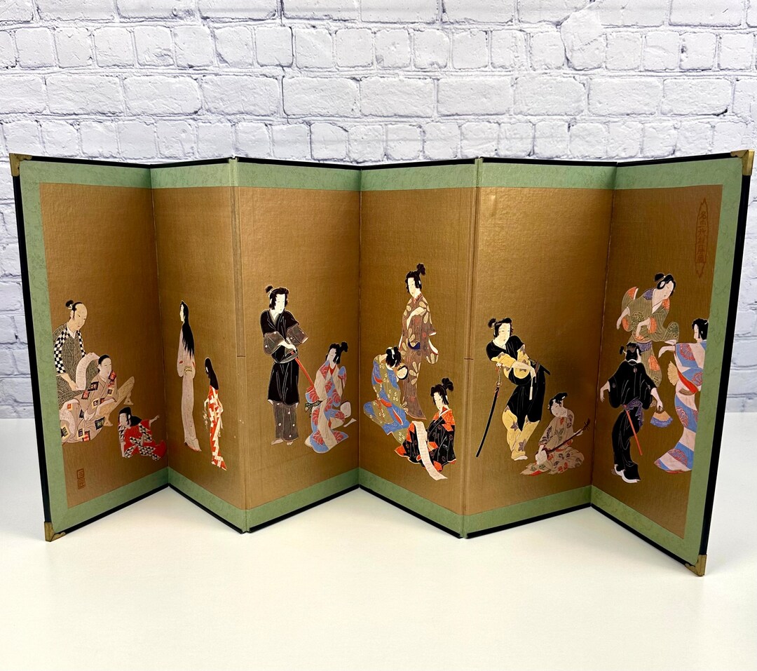Hikone Byobu 6-panel Folding Screen, Vintage Japanese Decor, National ...