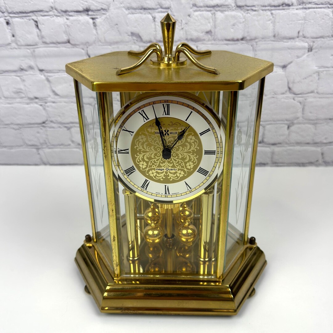 Howard Miller Quartz Anniversary Mantel Clock Roman Numeral Tabletop ...