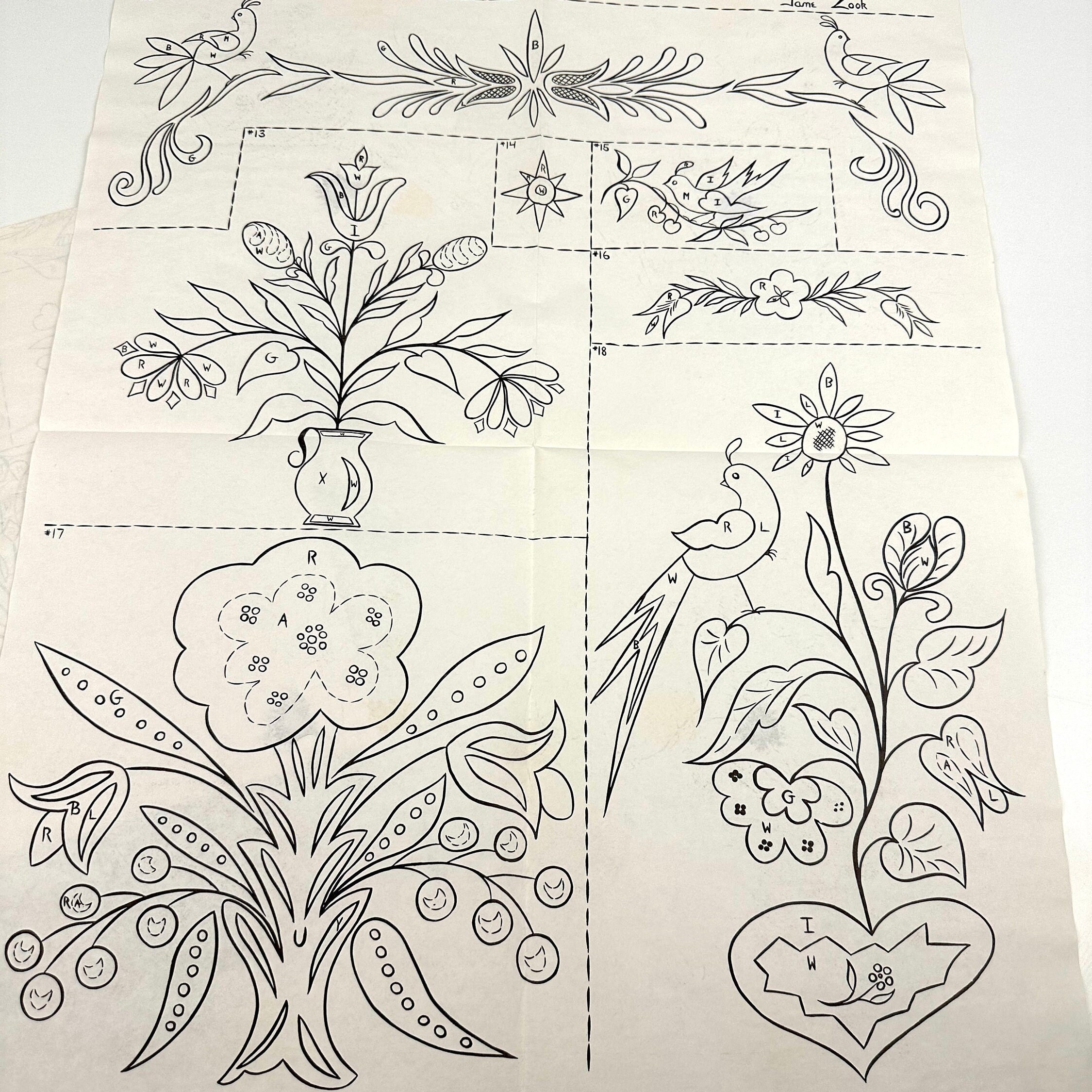 Vintage Pennsylvania Dutch Folk Art Patterns, 50 Patterns From 1948 by ...