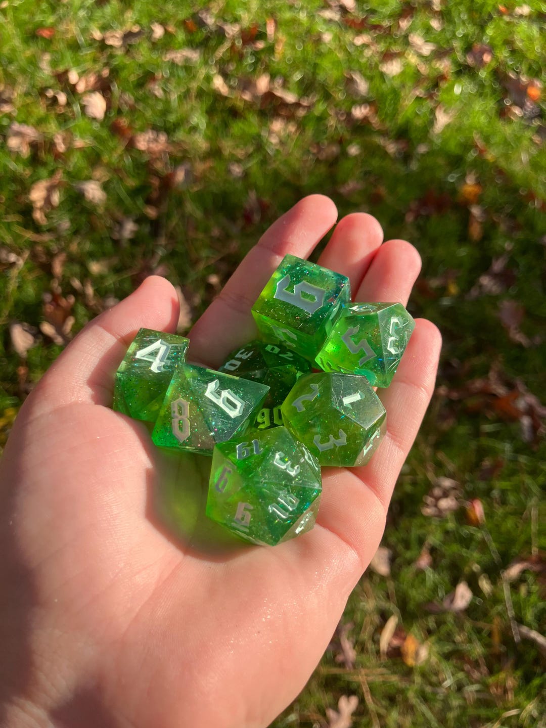 Gelatinous Cube Themed Dice READ DESCRIPTION Green Dice Clear Dice ...