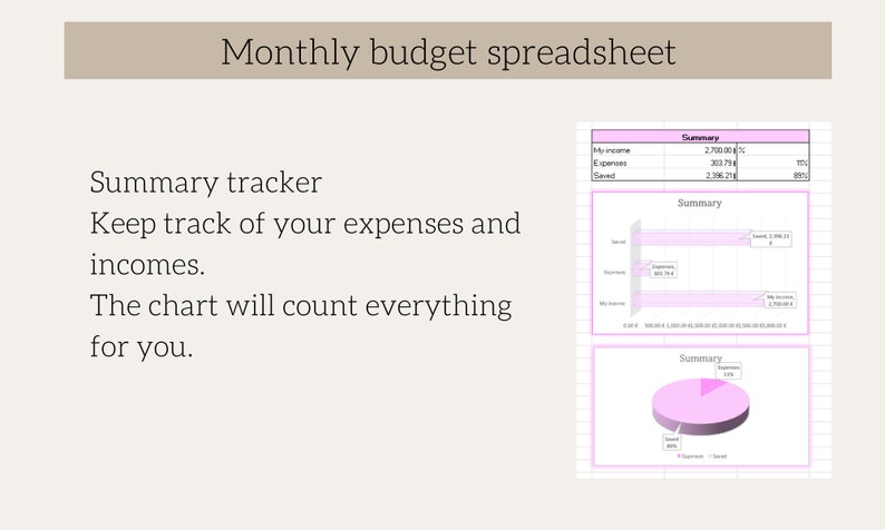 Pink Monthly Budget Template - Etsy