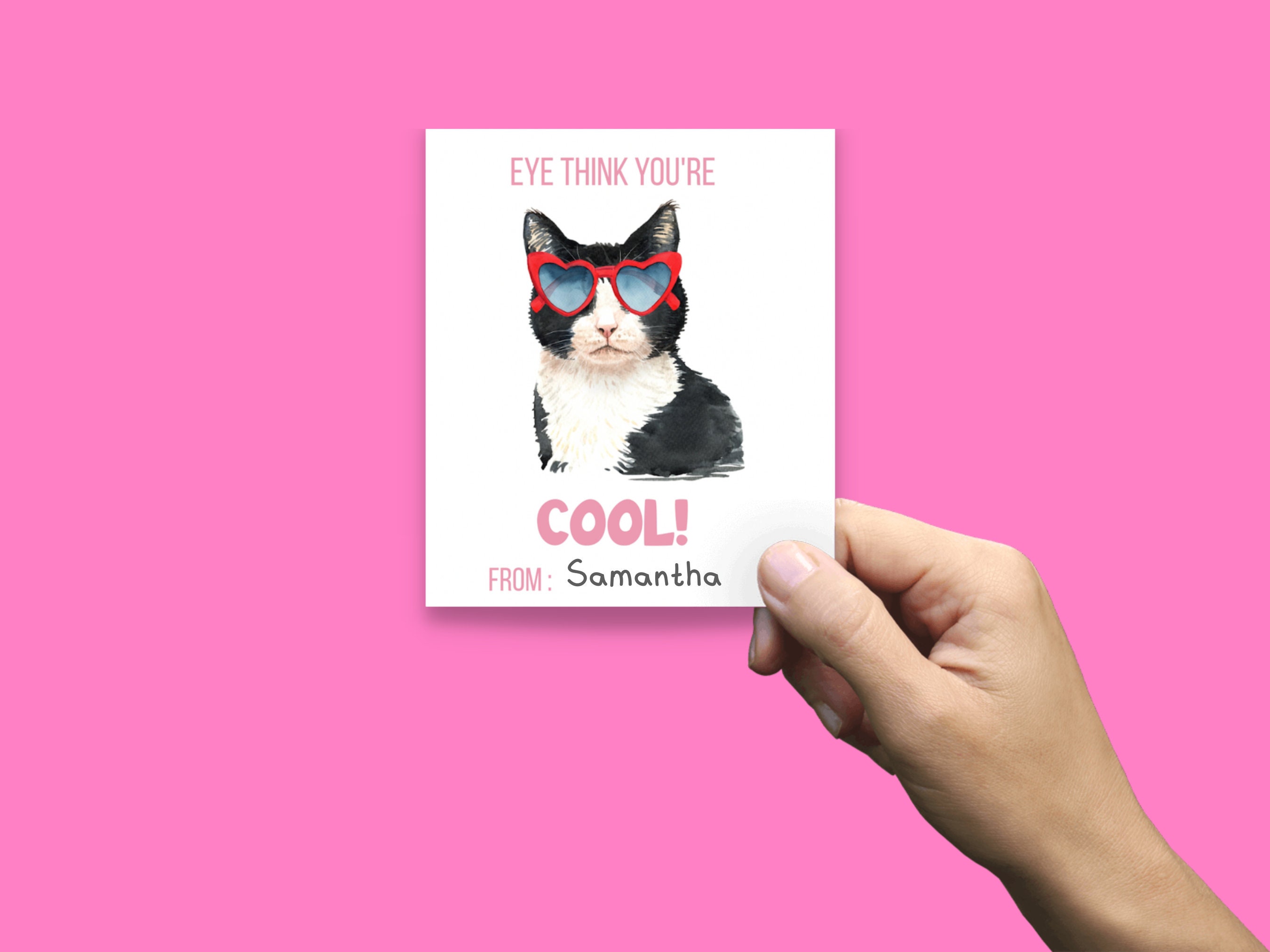 18 Instant Download Cat Printable Valentine's Day Cards, Editable ...