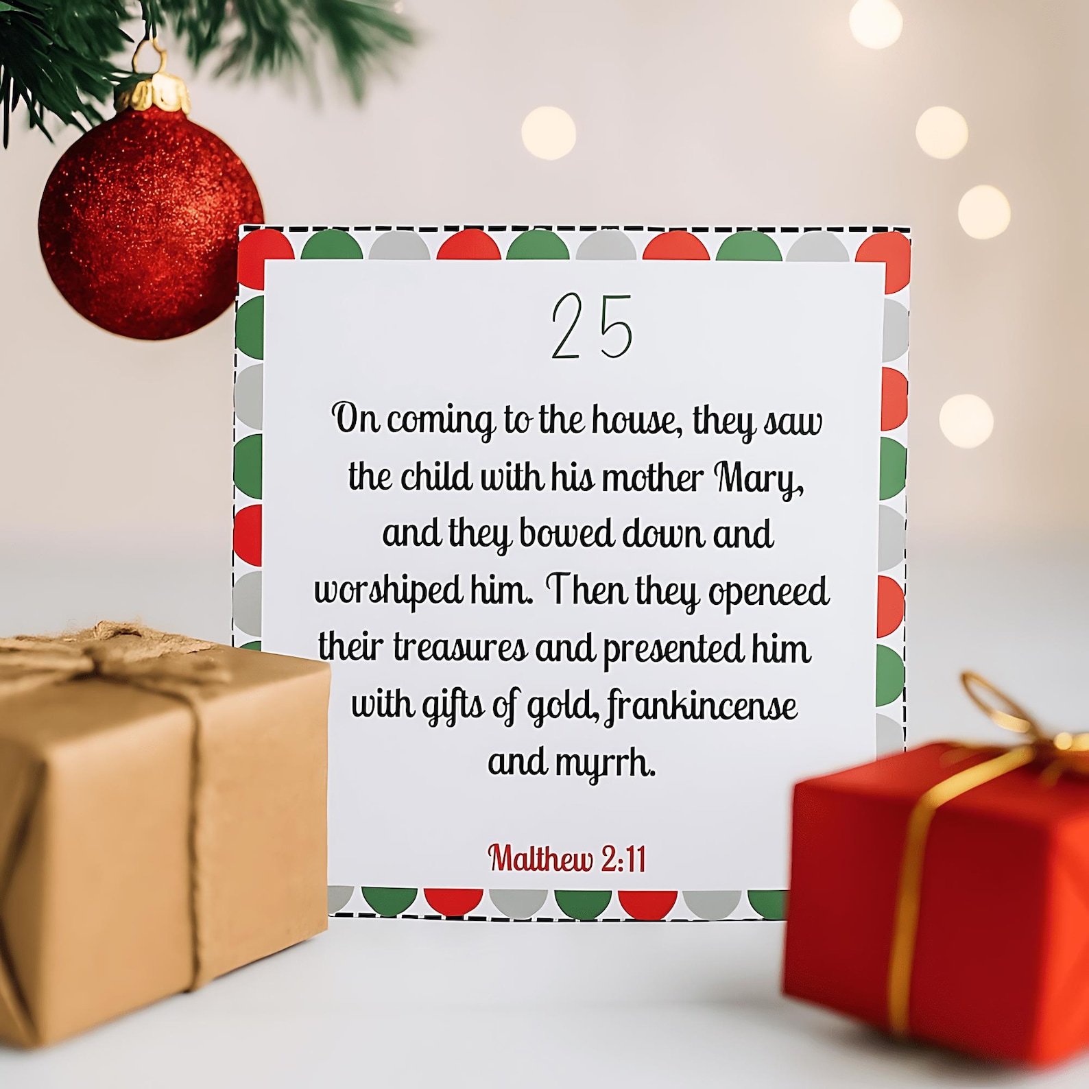 Christmas Advent Scripture Cards 25 Day Bible Verse Countdown PDF ...