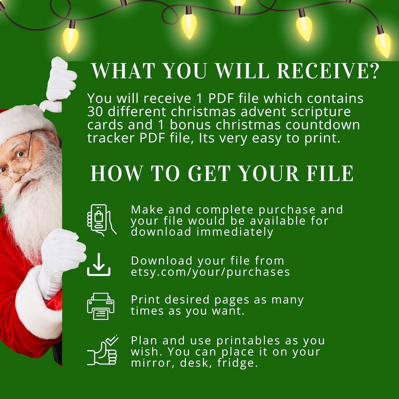 Christmas Advent Scripture Cards 25 Day Bible Verse Countdown PDF ...