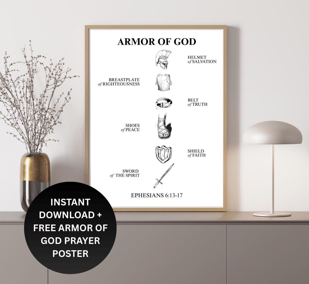 Armor of God Print: Ephesians 6 Bible Verse, Christian Wall Art ...