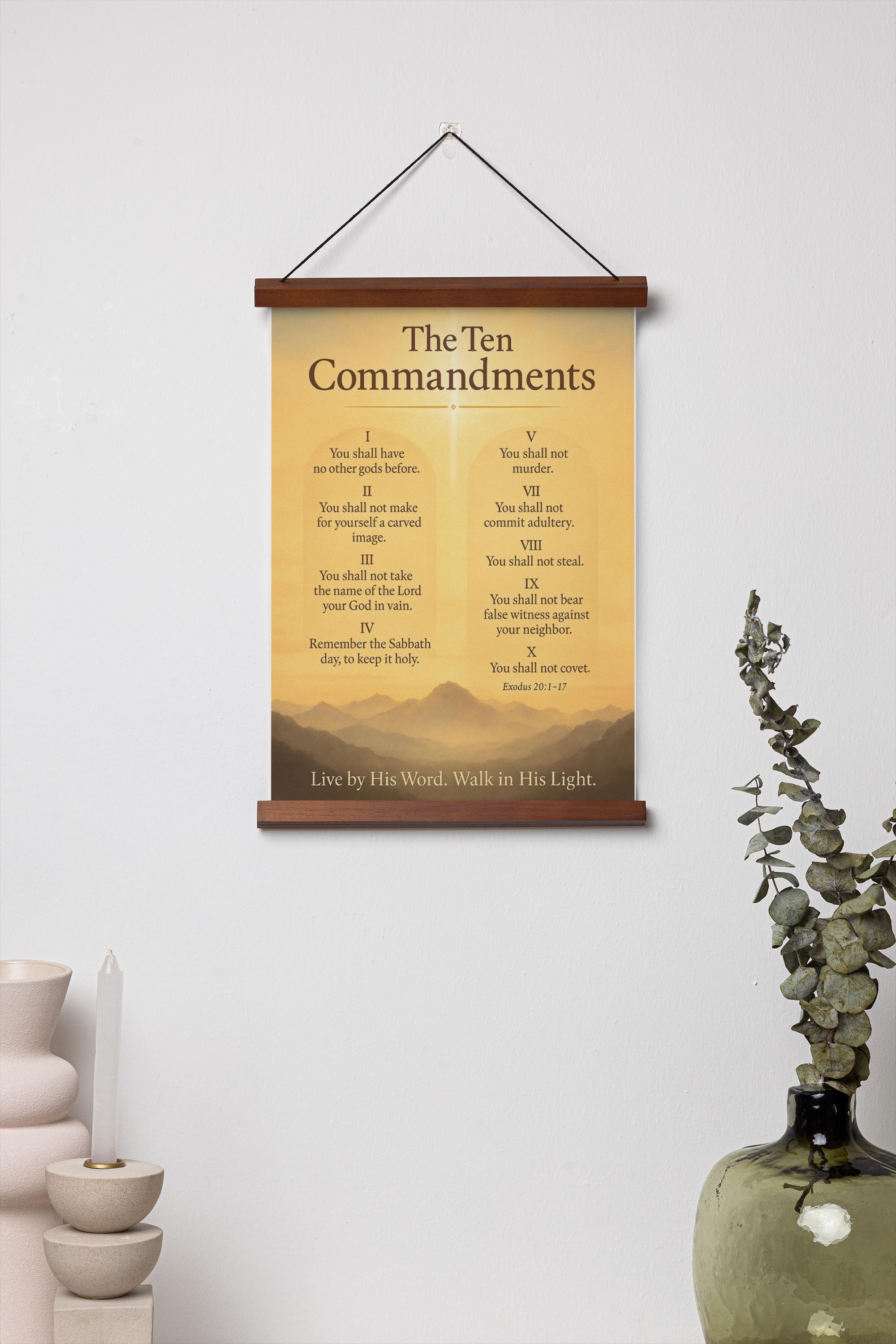 Ten Commandments Wall Art: Christian Scripture Poster (digital Download ...